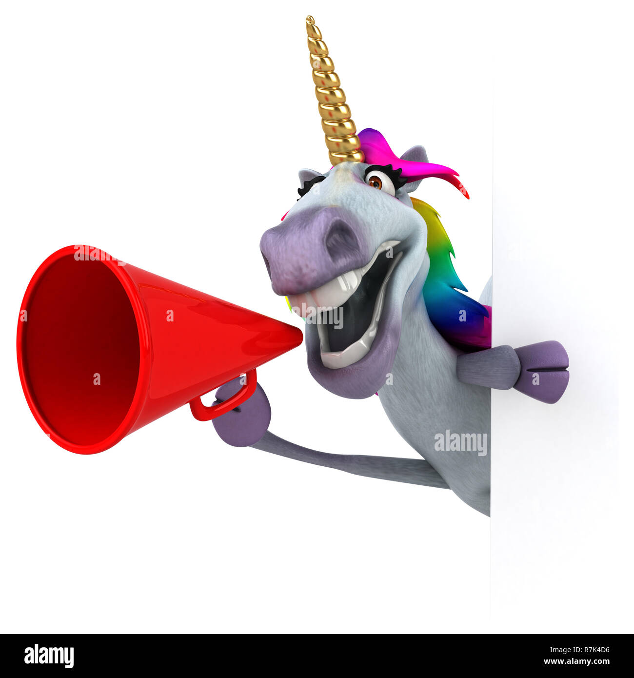 Fun unicorn - 3D Illustration Stock Photo - Alamy