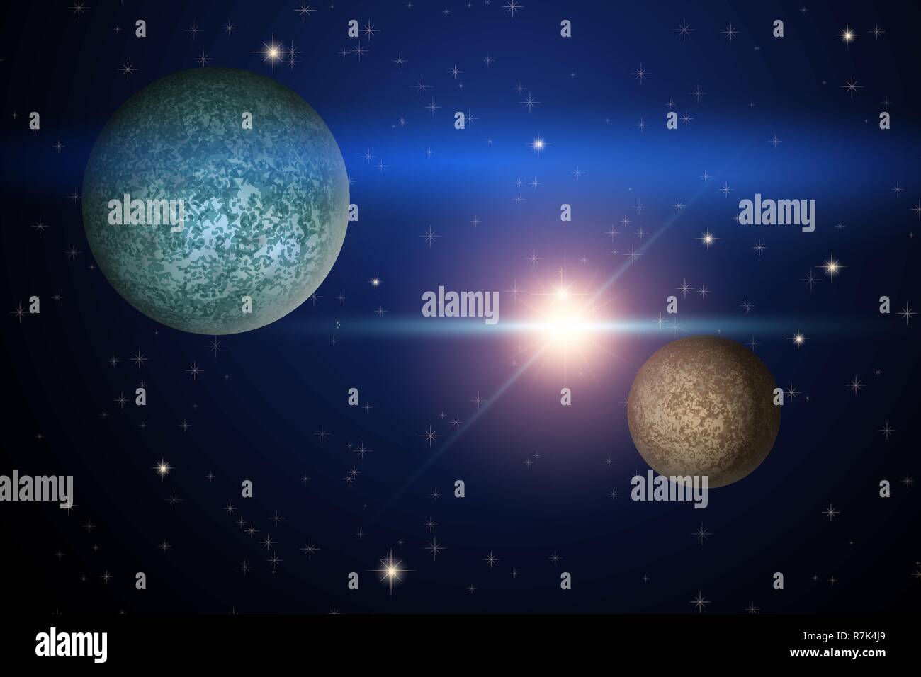 Background of Space with two unknown planets Stock Vector Image & Art ...