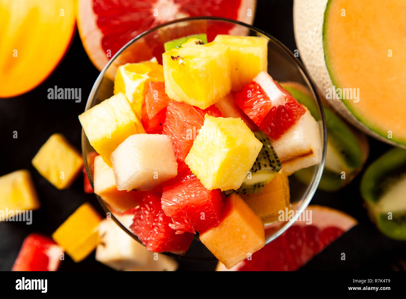 Fruit cube isolated on white background Stock Photo - Alamy