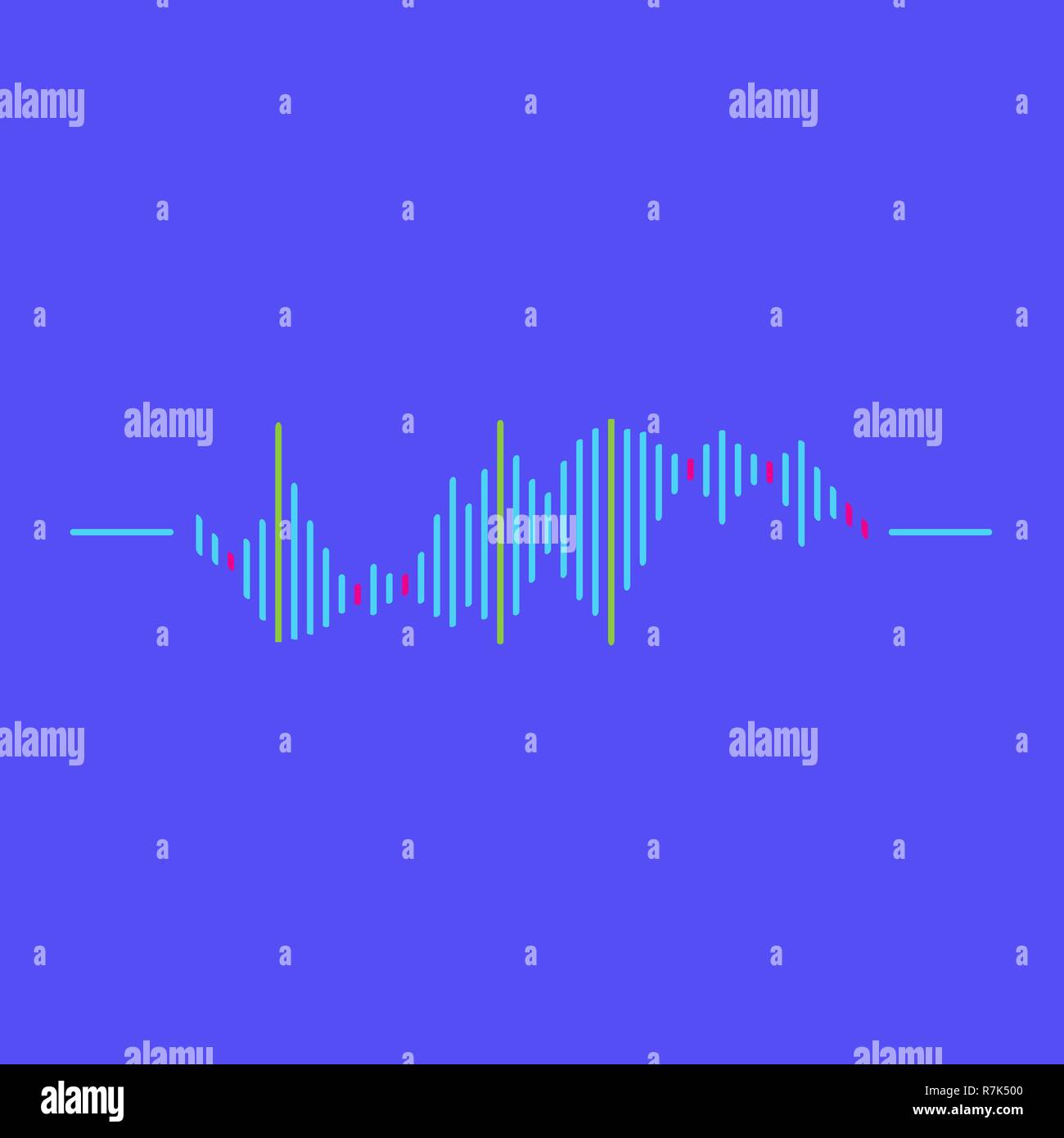 Abstract Sound wave rhythm symbol with minimalistic style. Vector ...
