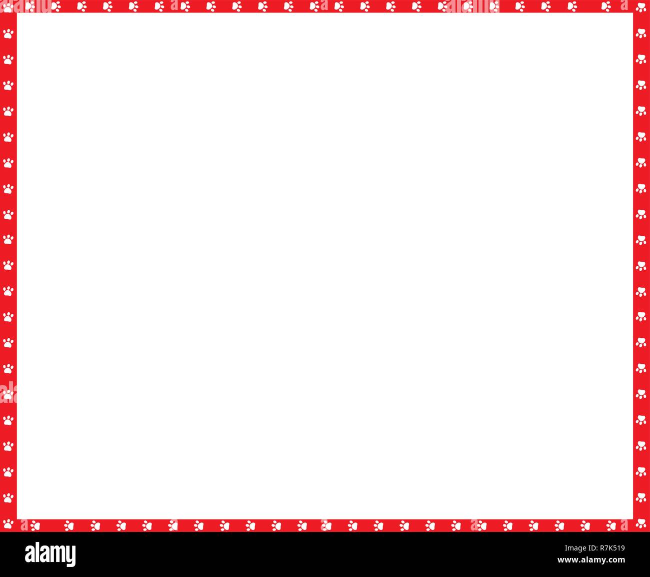 Cute rectangle red and white photo frame made of animal paw prints on ...