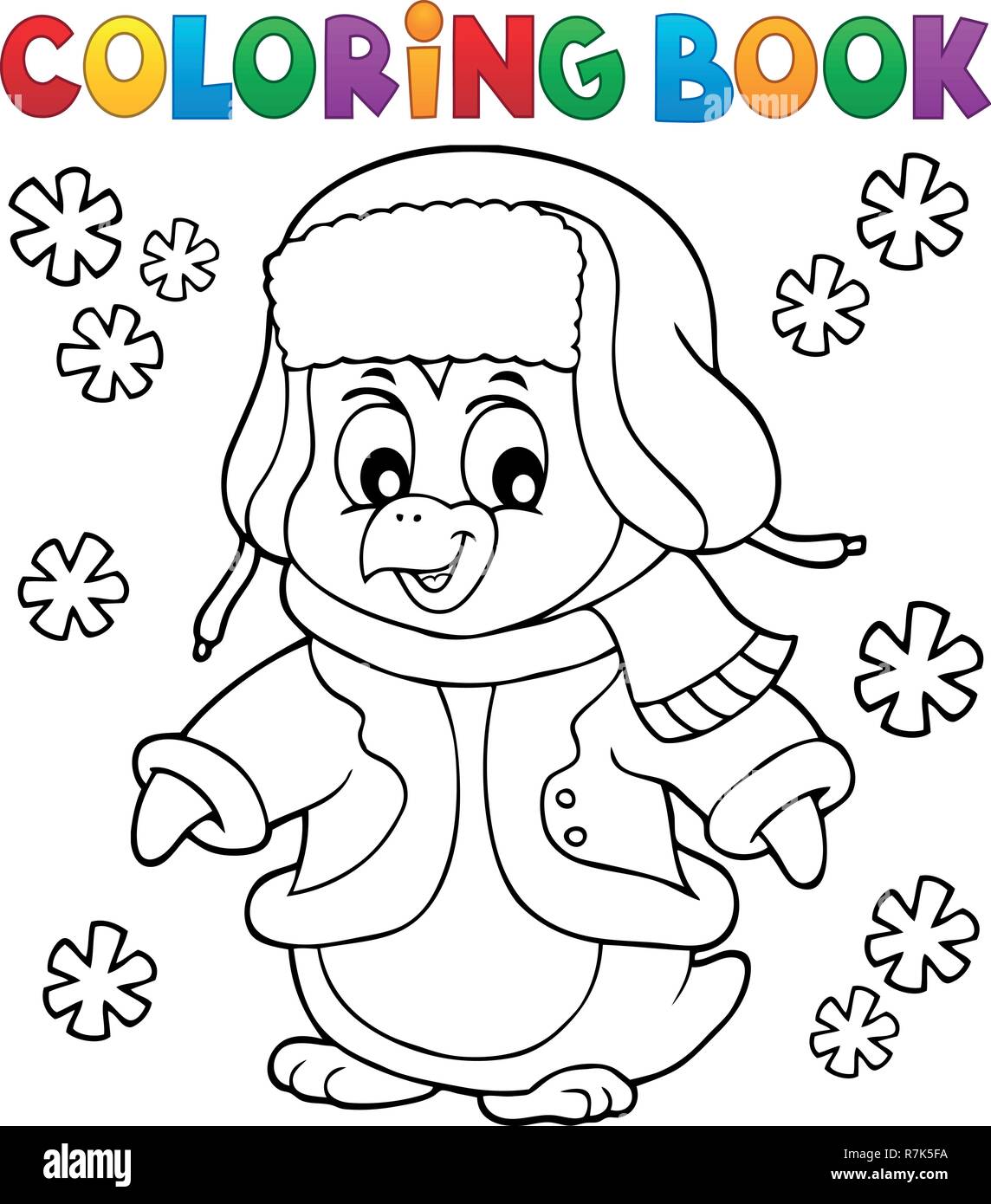 Coloring book winter penguin topic 1 - eps10 vector illustration Stock ...