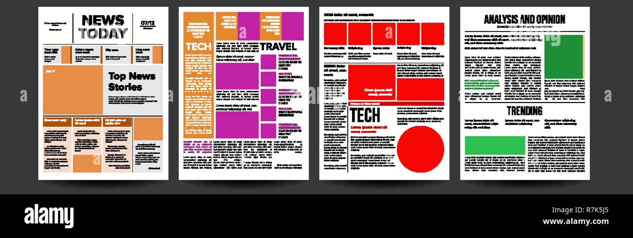 Newspaper Vector. Paper Tabloid Design. Daily Headline World Business ...