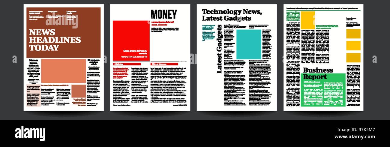 Newspaper Vector. With Text Article Column Design. Technology And ...
