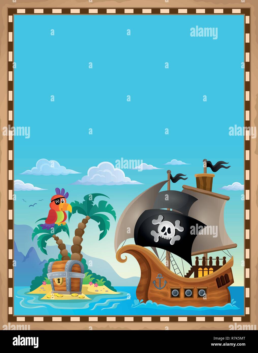 Pirate topic parchment 5 - eps10 vector illustration Stock Vector Image ...