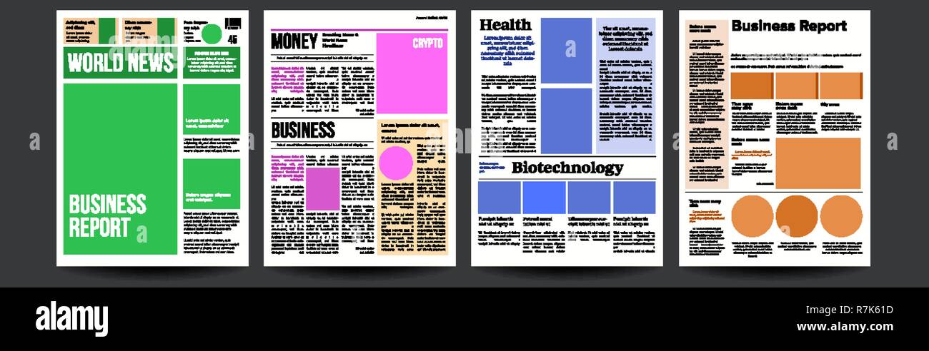 Newspaper Vector. Realistic Pages Template. News Page Layout. Columns ...