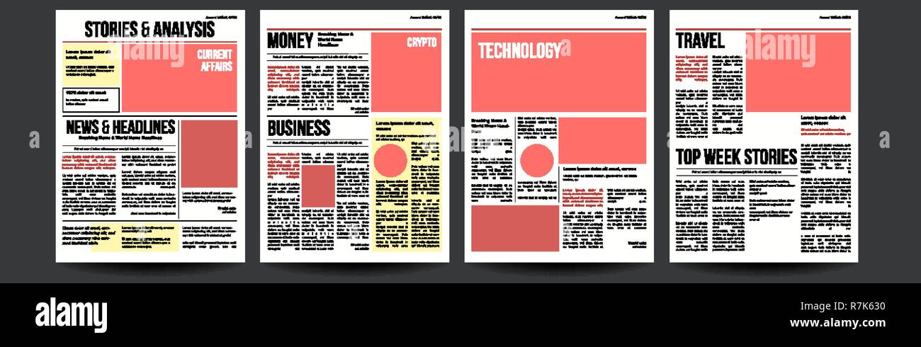 Newspaper Vector. Paper Tabloid Design. Daily Headline World Business ...