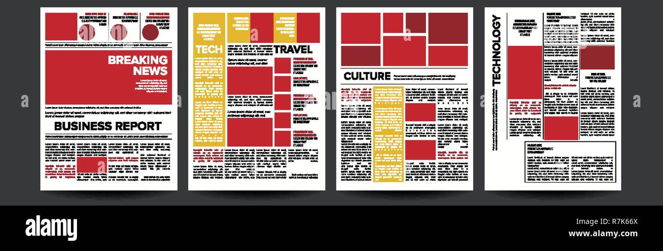 Newspaper Vector. Headlines, Text Articles, Images. World News Economy ...