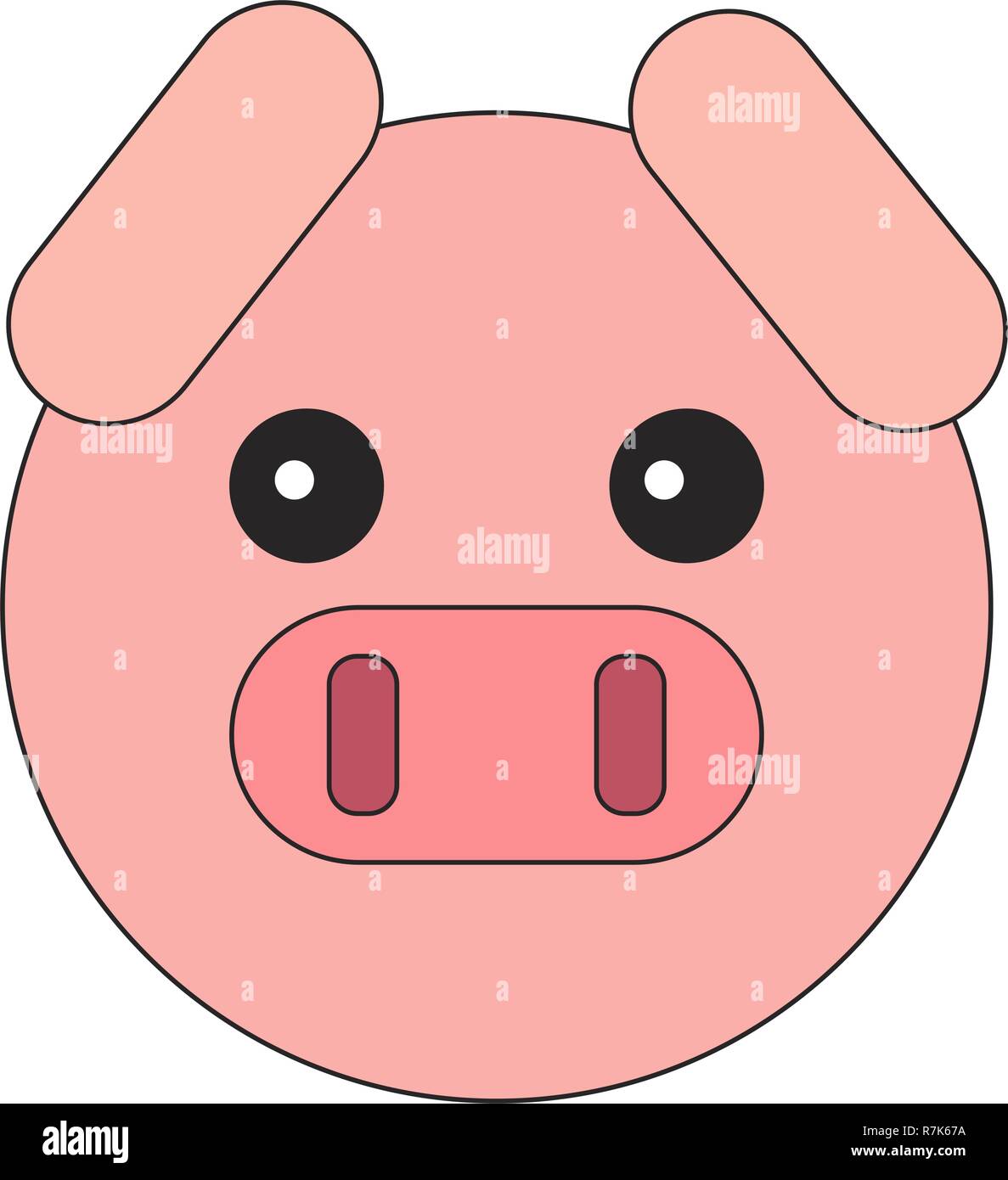 The head of a pig. Flat style on an isolated white background Stock ...