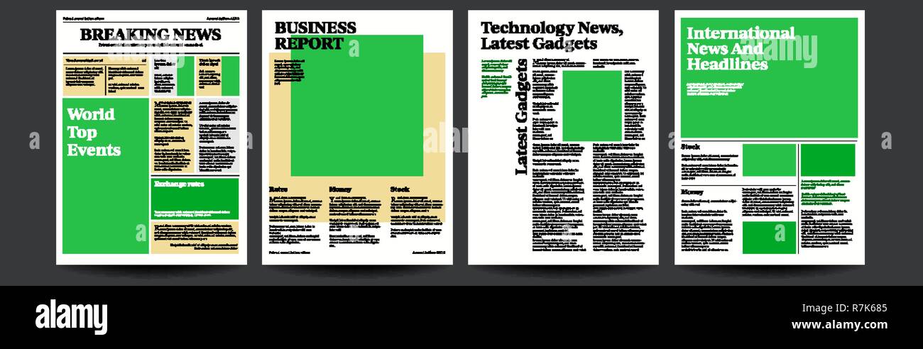 Newspaper Vector. Daily Journal Design. Financial News Articles ...