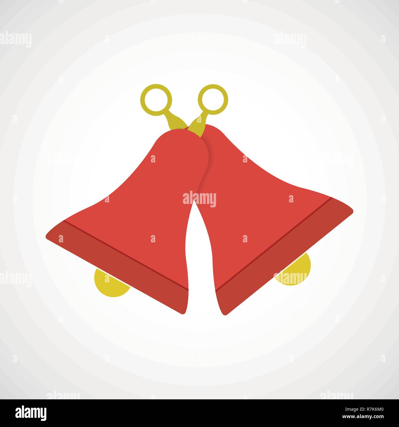 Simple flat red and yellow bells, vector, illustration, eps file Stock ...