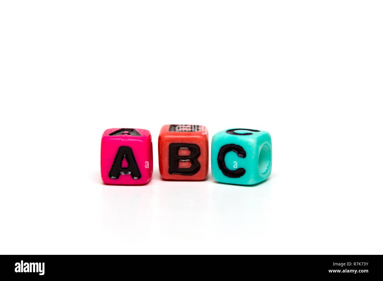 abc - word made from multicolored child toy cubes with letters Stock ...