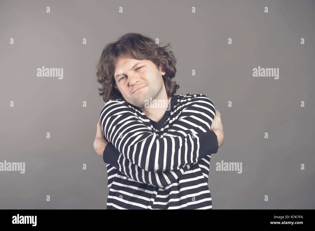 Young man gesture himself hi-res stock photography and images - Alamy