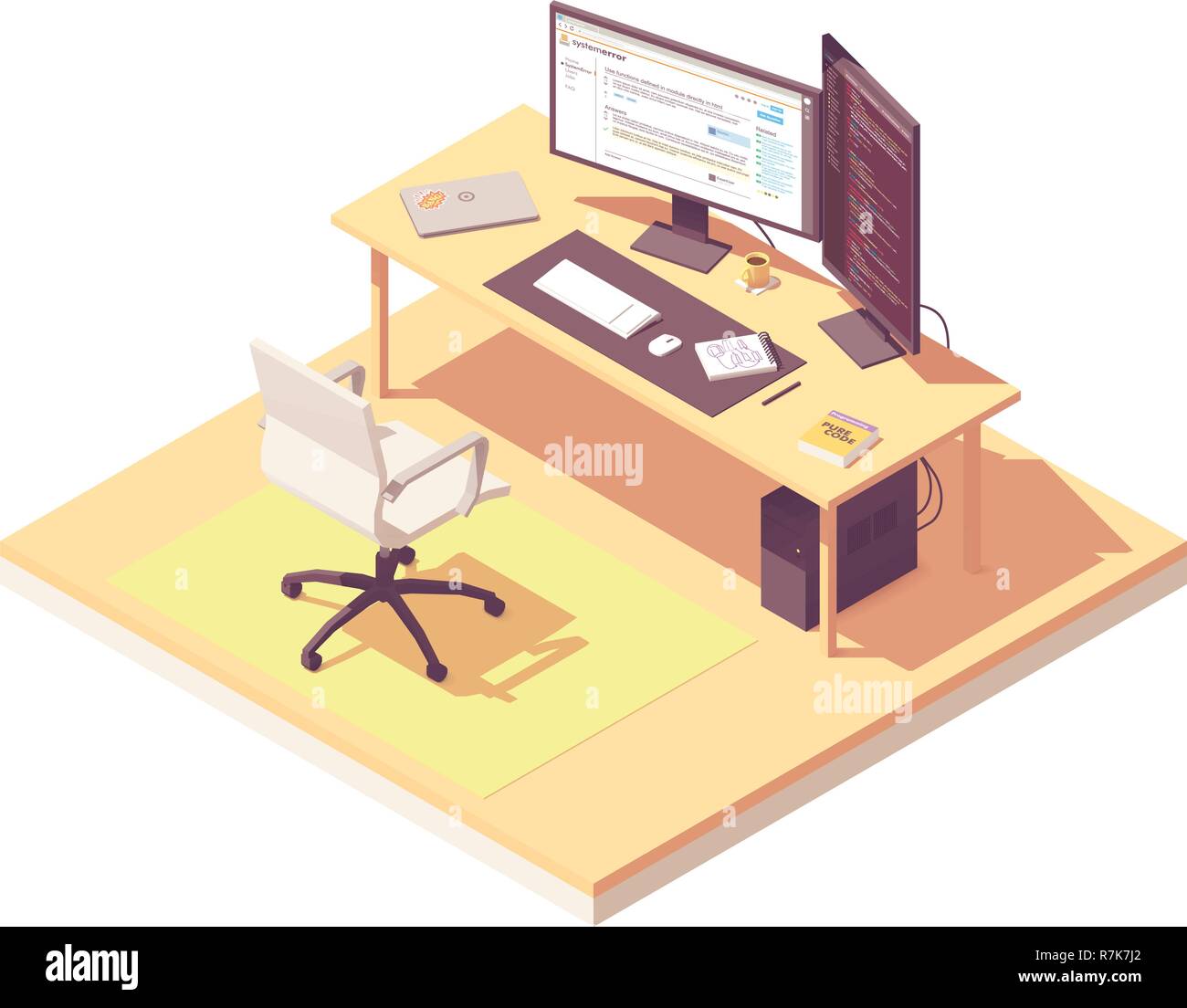 Vector isometric programmer workplace Stock Vector Image & Art - Alamy