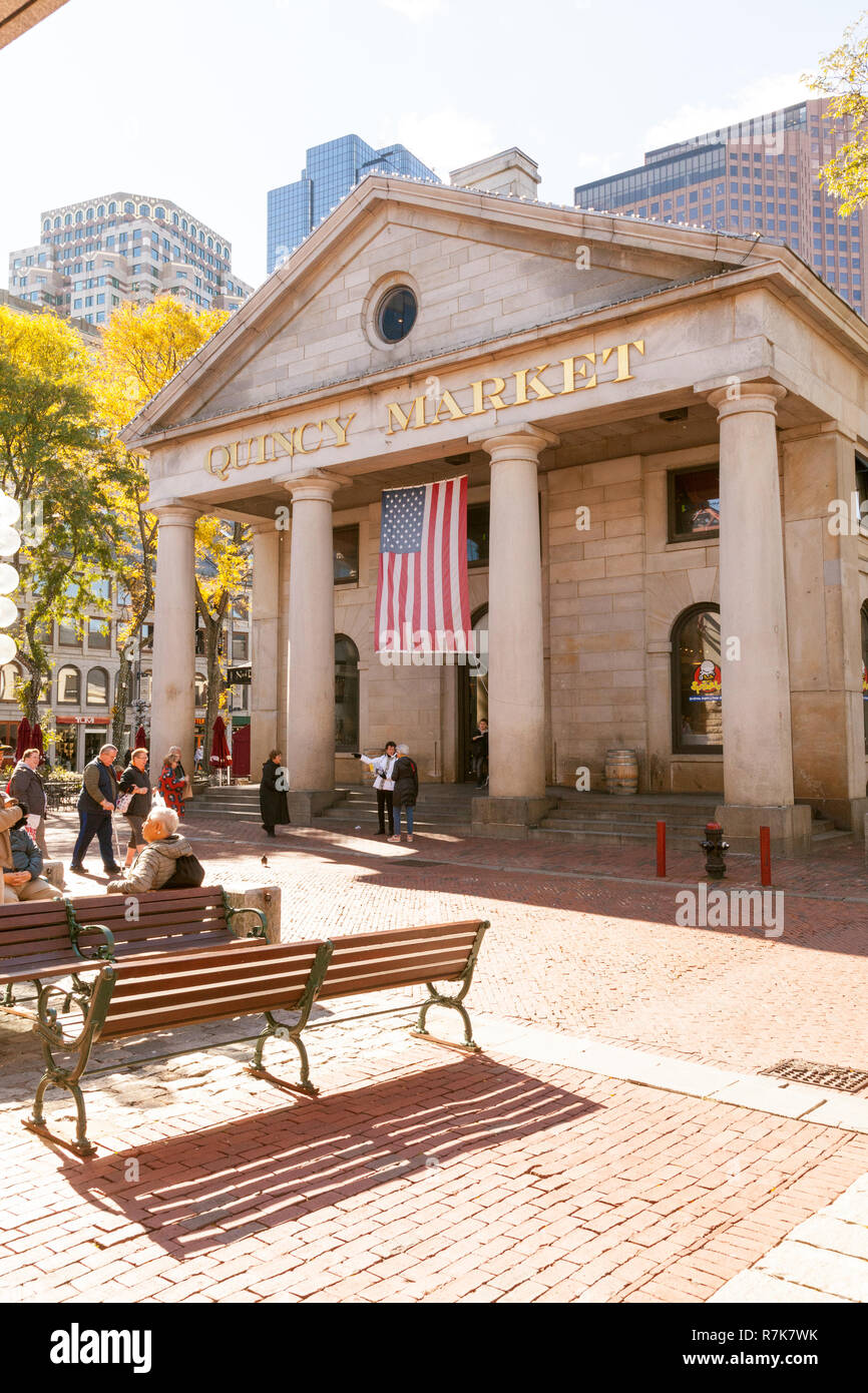 Quincy Market, Boston, Massachusetts, United States of America Stock ...