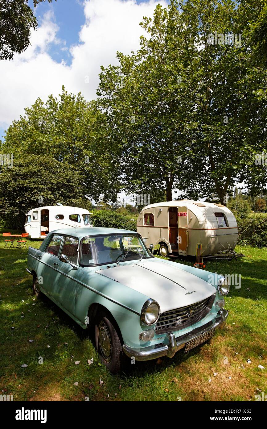 France, Morbihan, Le Roc Saint Andre, campsite Domaine du Roc, with its ...