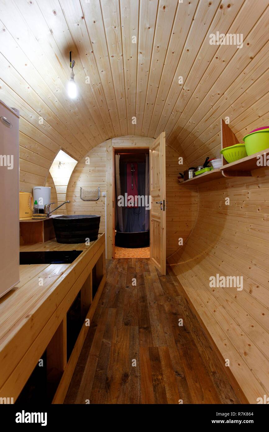 France, Morbihan, Le Roc Saint Andre, campsite Domaine du Roc, with its ...