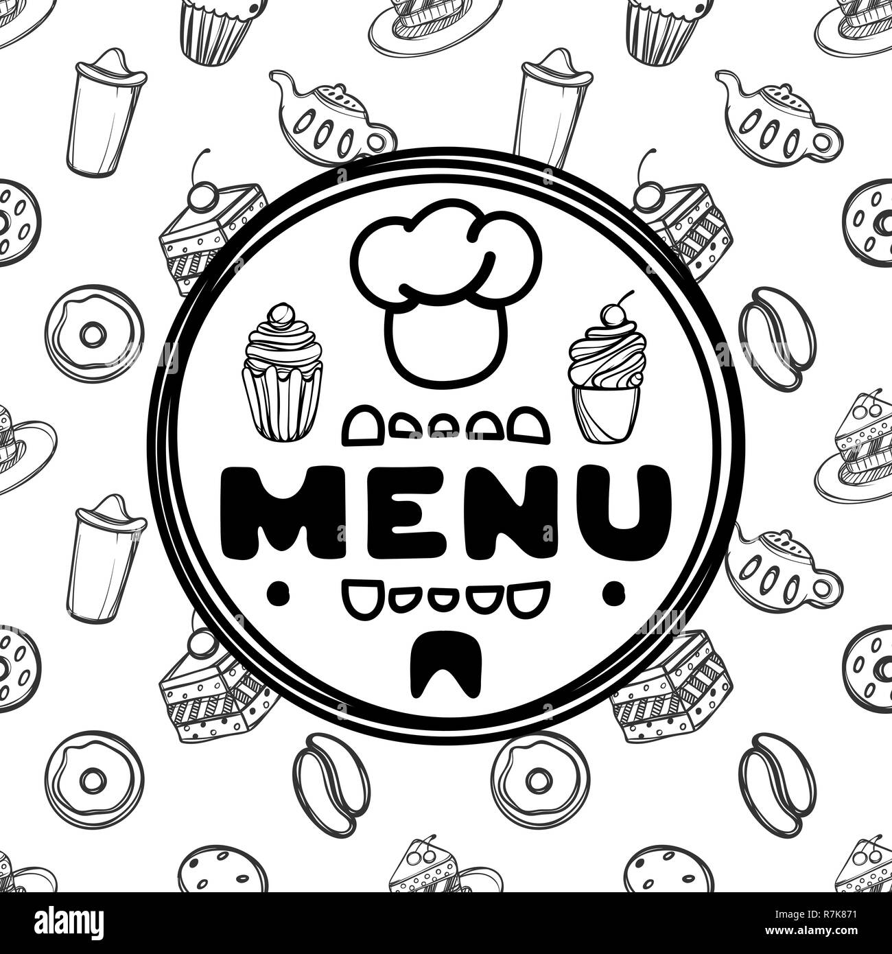 Restaurant menu food Black and White Stock Photos & Images - Alamy