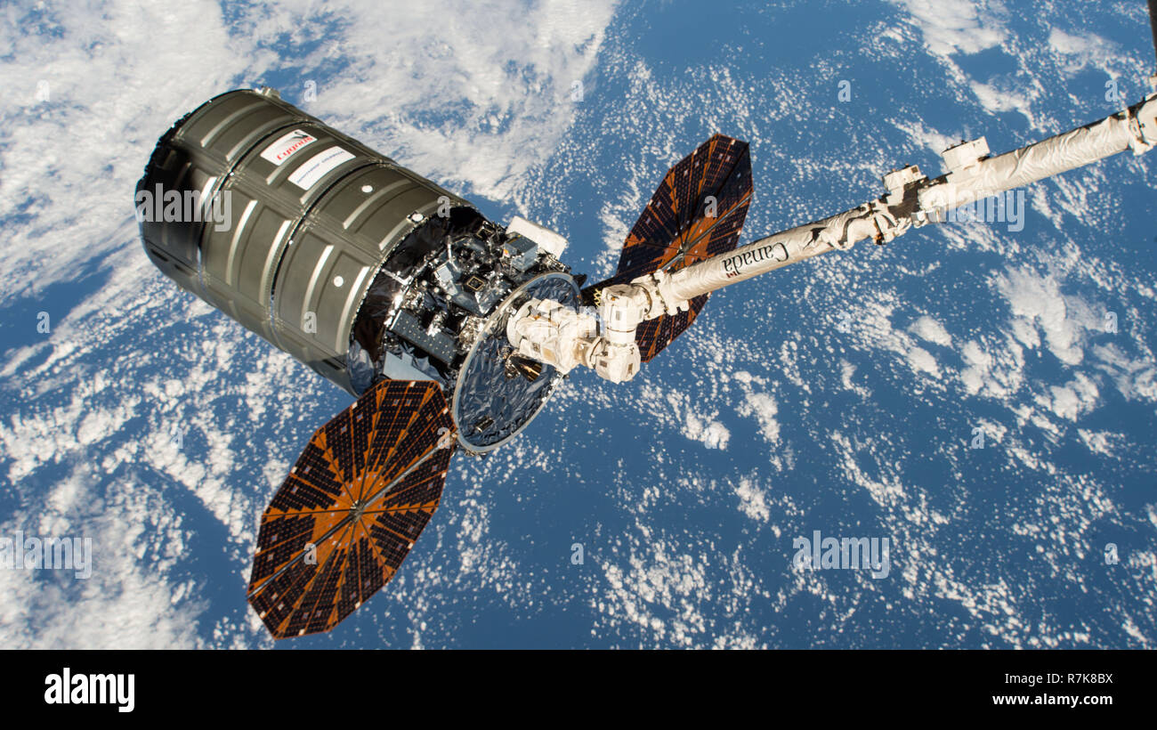 View looking out from the International Space Station at the Northrop ...