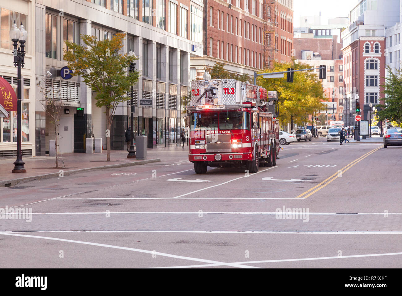 Boston Fire Department Tower Ladder 3, Seaport District, Boston ...