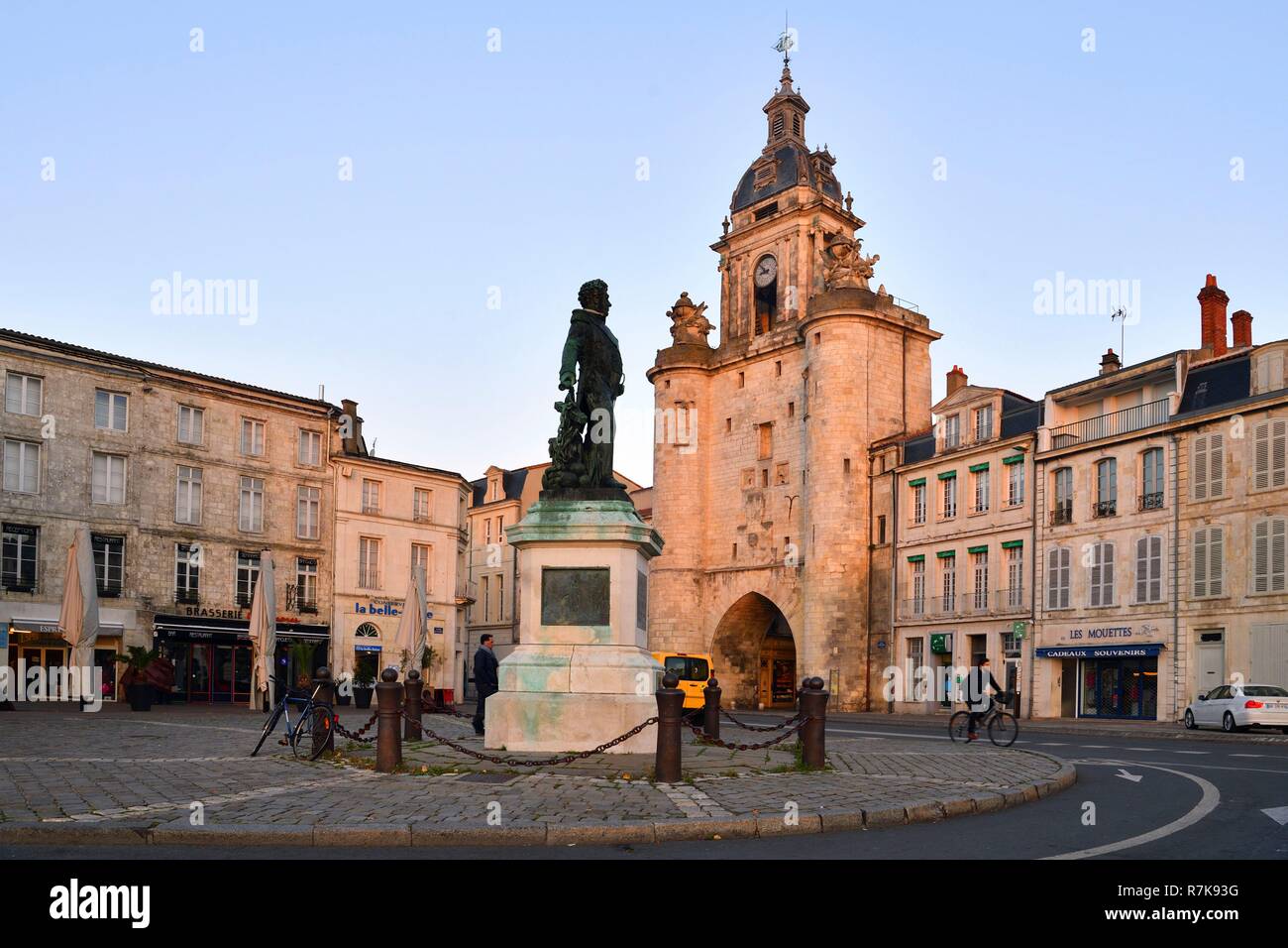 France, Charente Maritime, La Rochelle, the old harbour, statue of ...