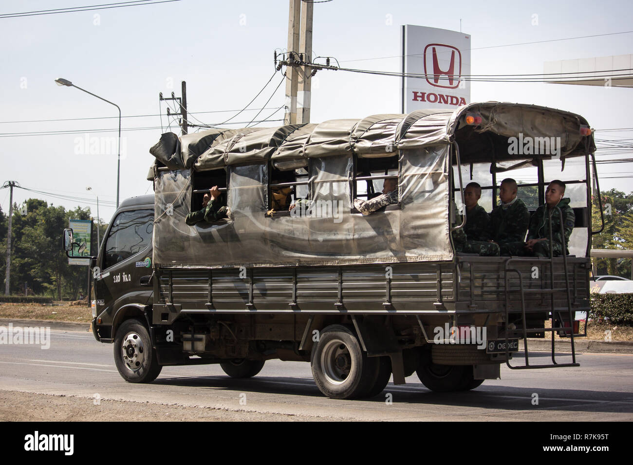 Chiangmai, Thailand - December 3 2018: Military Hino truck of Royal ...