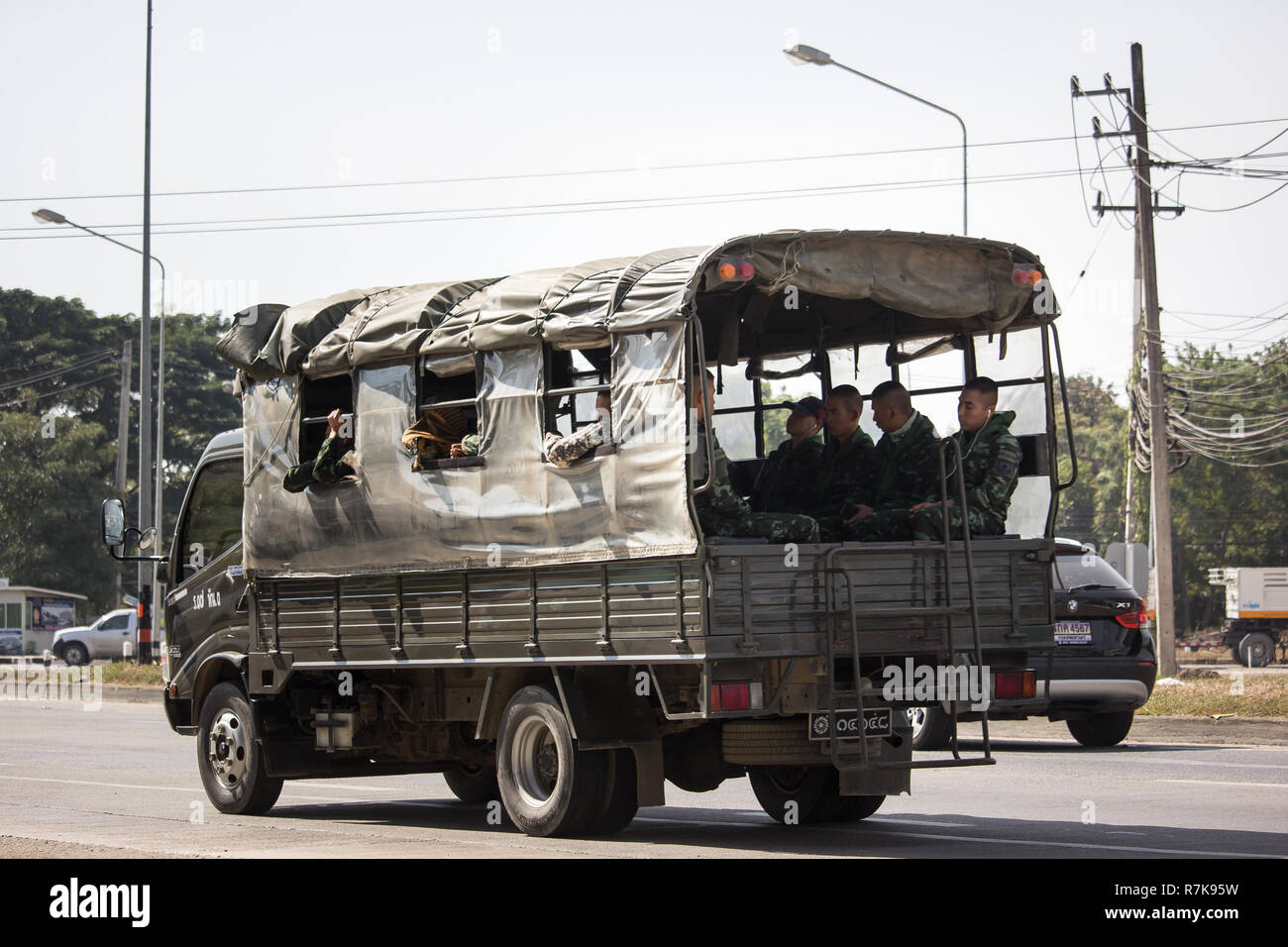 Chiangmai, Thailand - December 3 2018: Military Hino truck of Royal ...