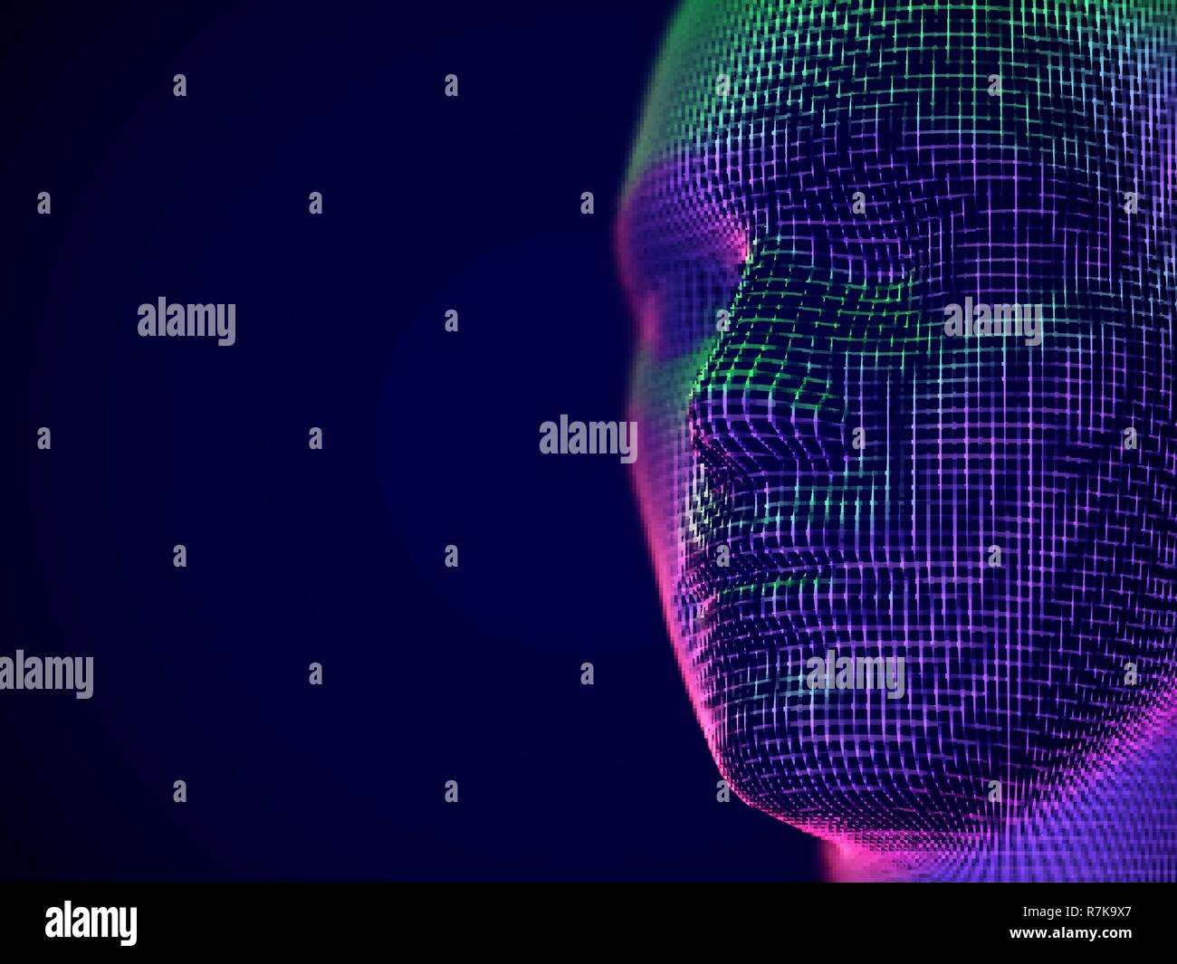 Man wireframe 3d illustration head Stock Vector Images - Alamy