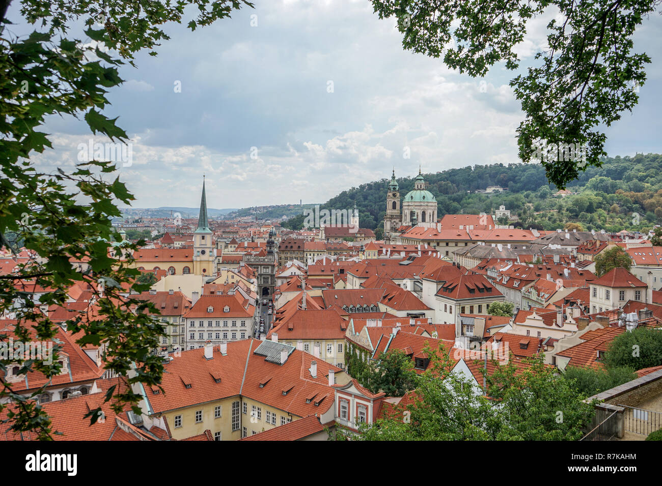 Old town cityscape european town towers rooftops hi-res stock ...