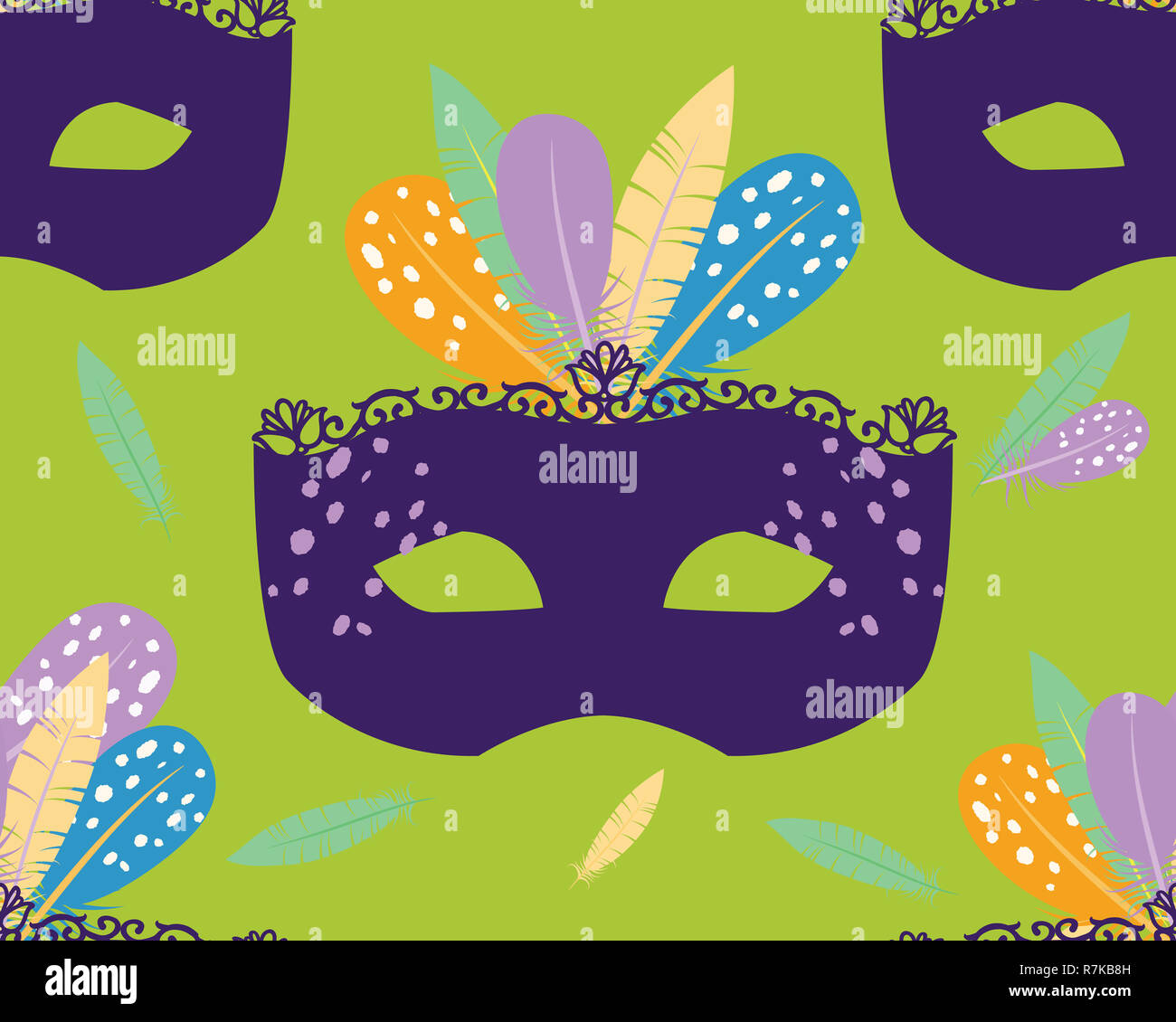 Mardi Gras pattern illustration Stock Photo - Alamy