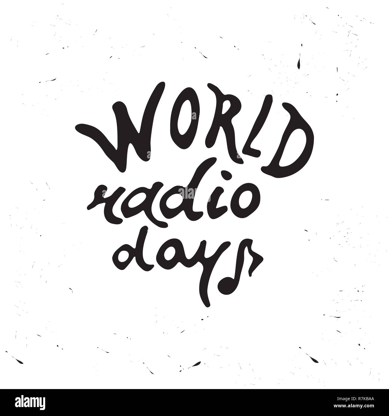 Hand drawn lettering World Radio Day Stock Photo - Alamy