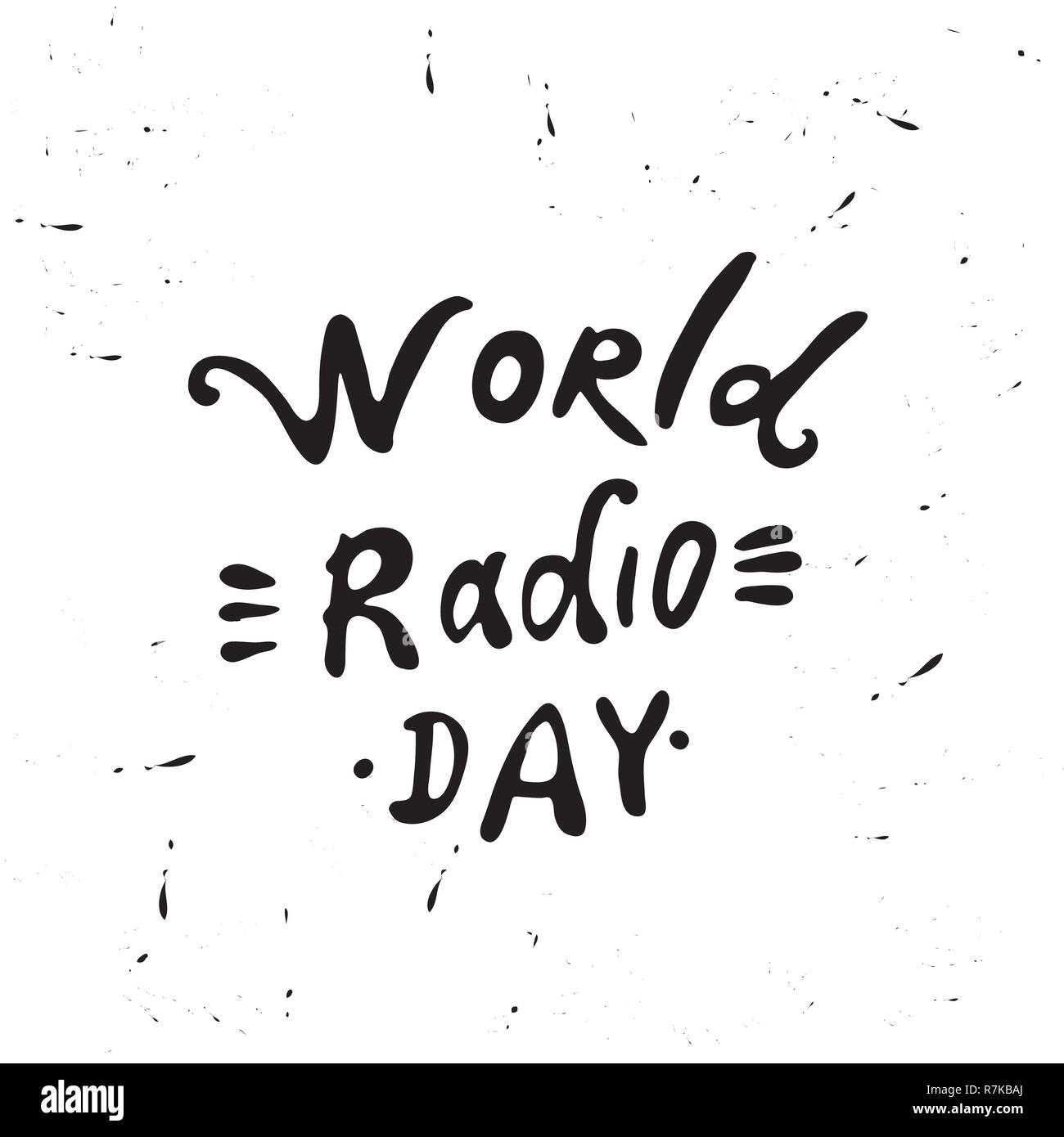 Hand drawn lettering World Radio Day Stock Photo - Alamy