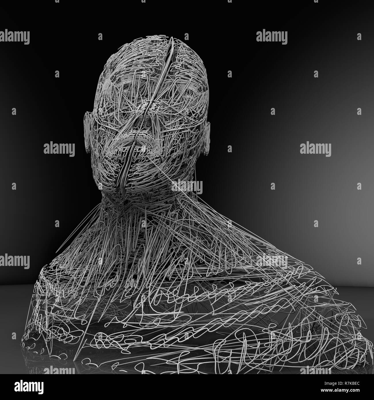 3d render Human figure made with lines Stock Photo - Alamy