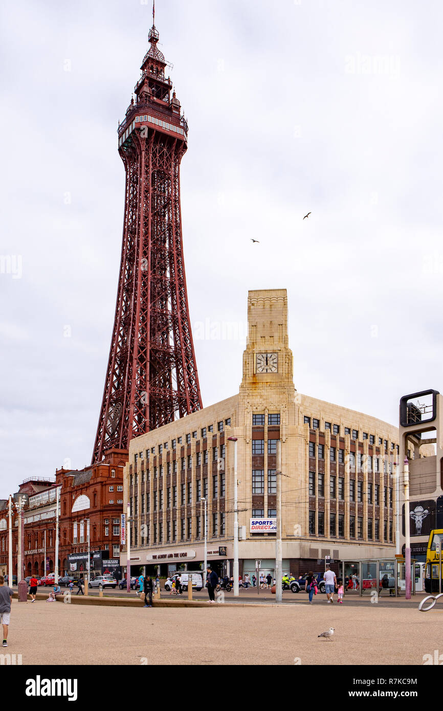 Woolworth Building with Blackpool Tower Blackpool Lancashire UK Stock ...