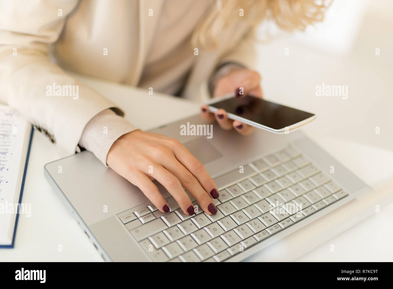 Painted nails typing hi-res stock photography and images - Alamy