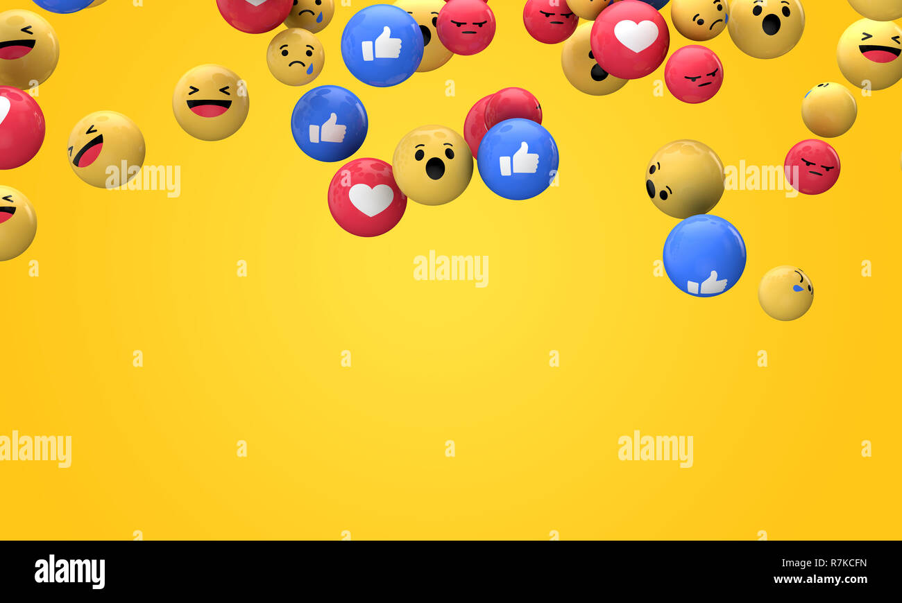 Emoji emoticon character background collection. 3D Rendering Stock ...