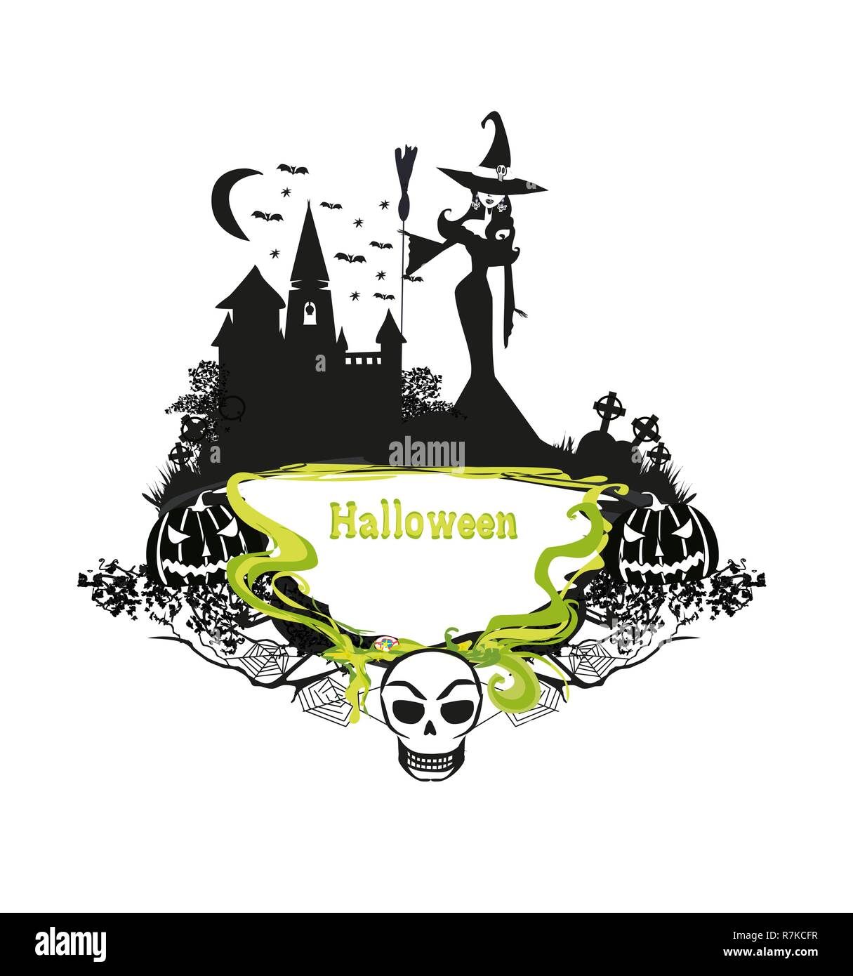Halloween witch - decorative frame Stock Vector Image & Art - Alamy