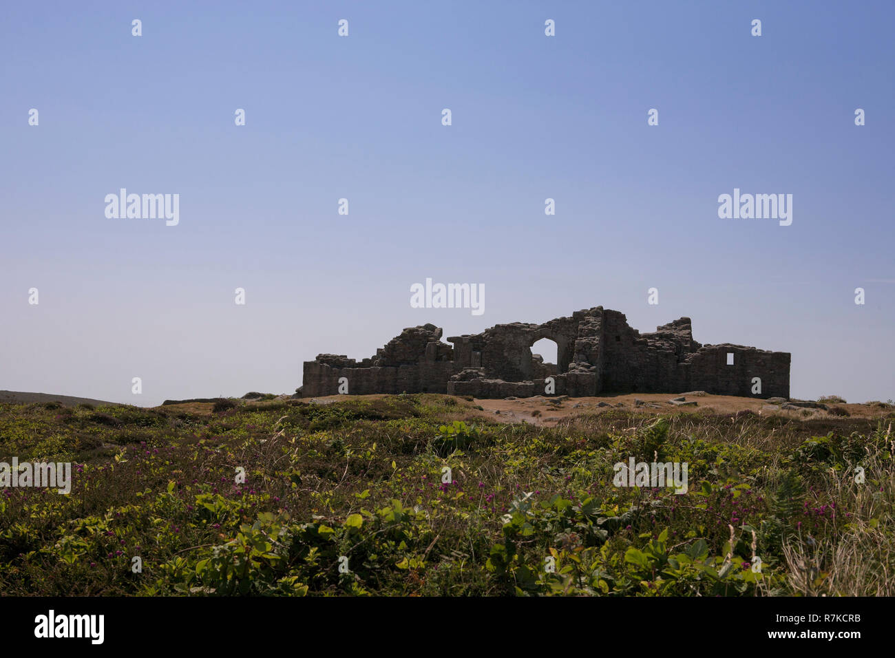 The ruins of King Charles' Castle, Castle Down, Tresco, Isles of Scilly ...