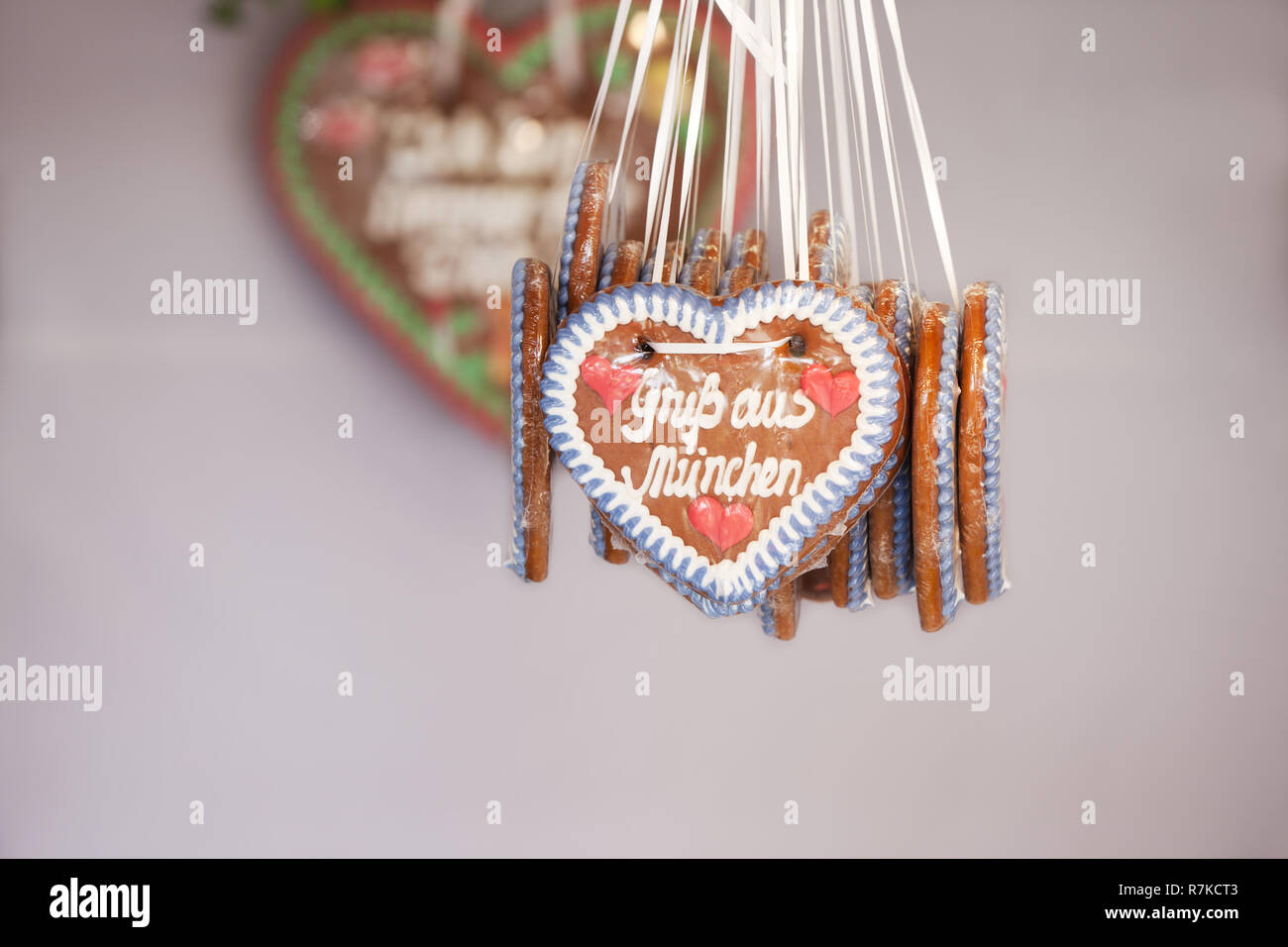 Greetings from Munich' written in German ('Gruss aus Muenchen') on a ...