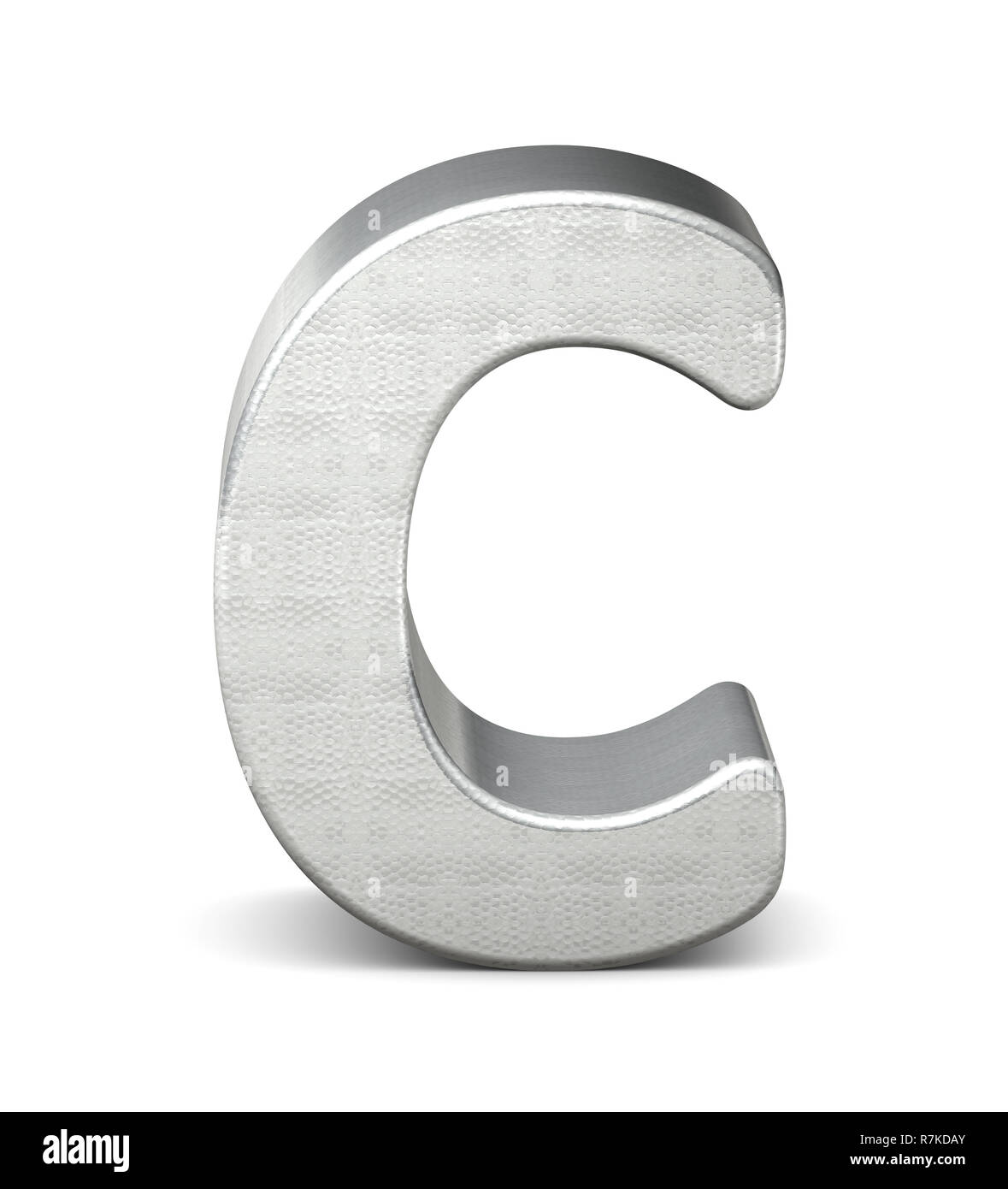 C letter silver 3d rendering Stock Photo - Alamy