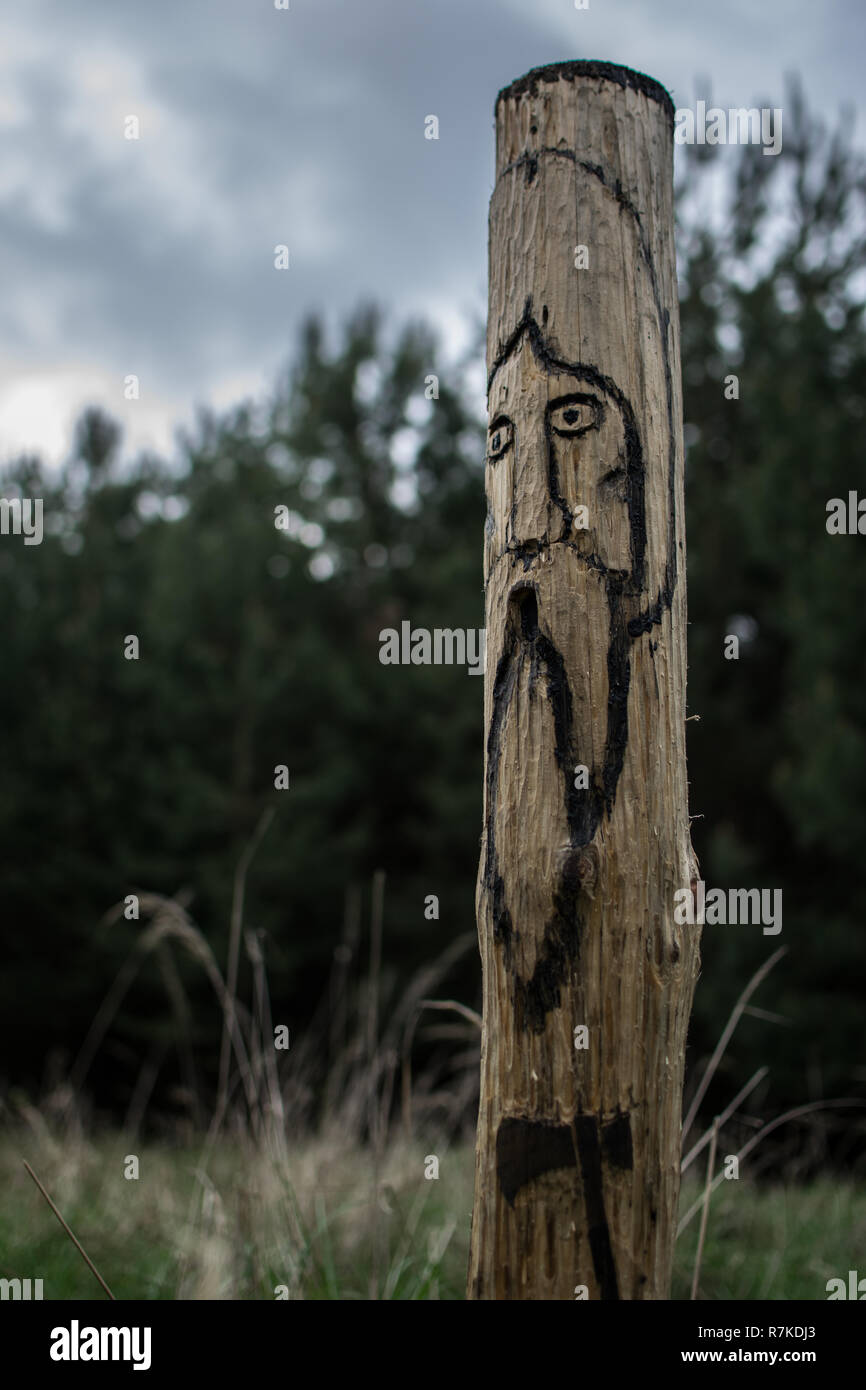 Pagan, slavic idol in the woods Stock Photo - Alamy