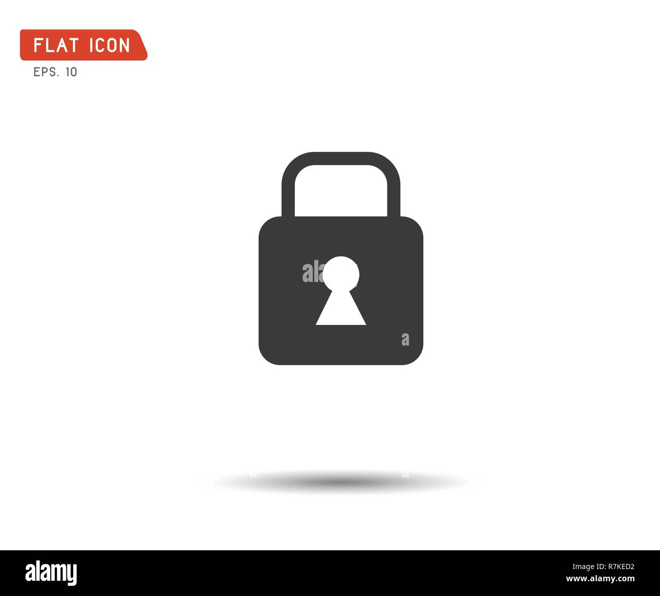 Lock Icon flat, logo classic style, vector illustration Stock Vector ...