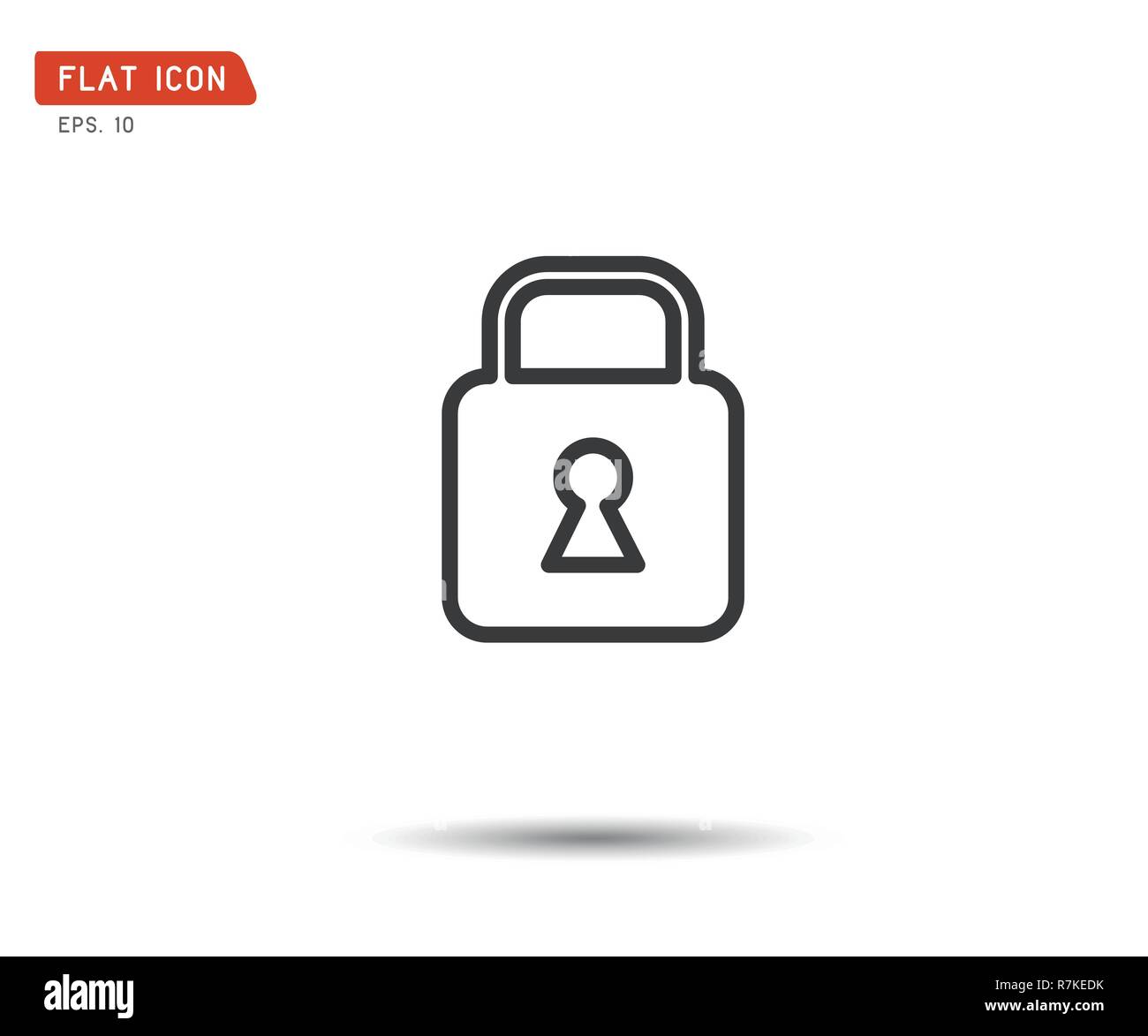 Lock Icon flat, logo classic style, vector illustration Stock Vector ...