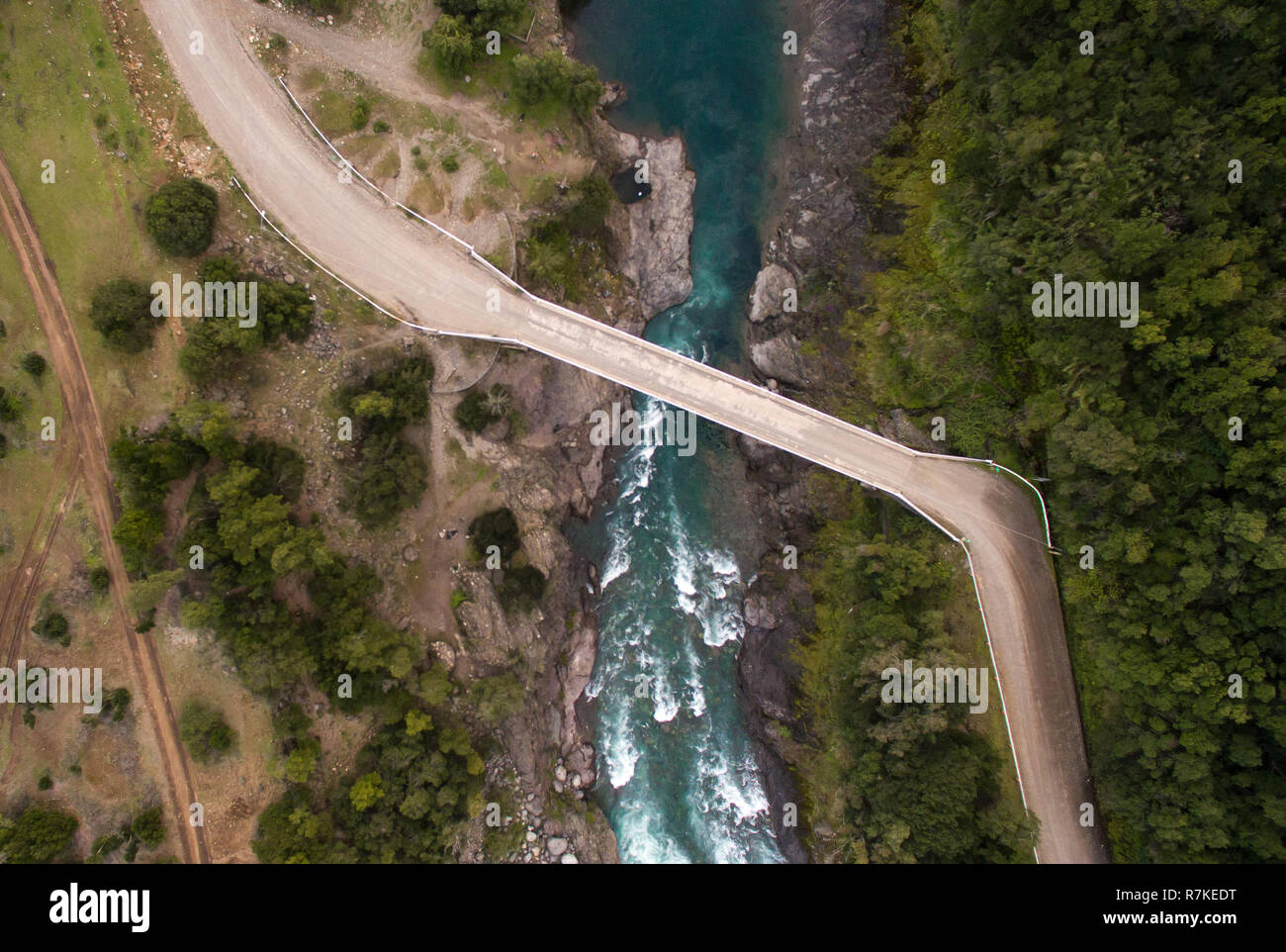 Andes river. Aerial view. Chilean landscape. Top view Stock Photo - Alamy