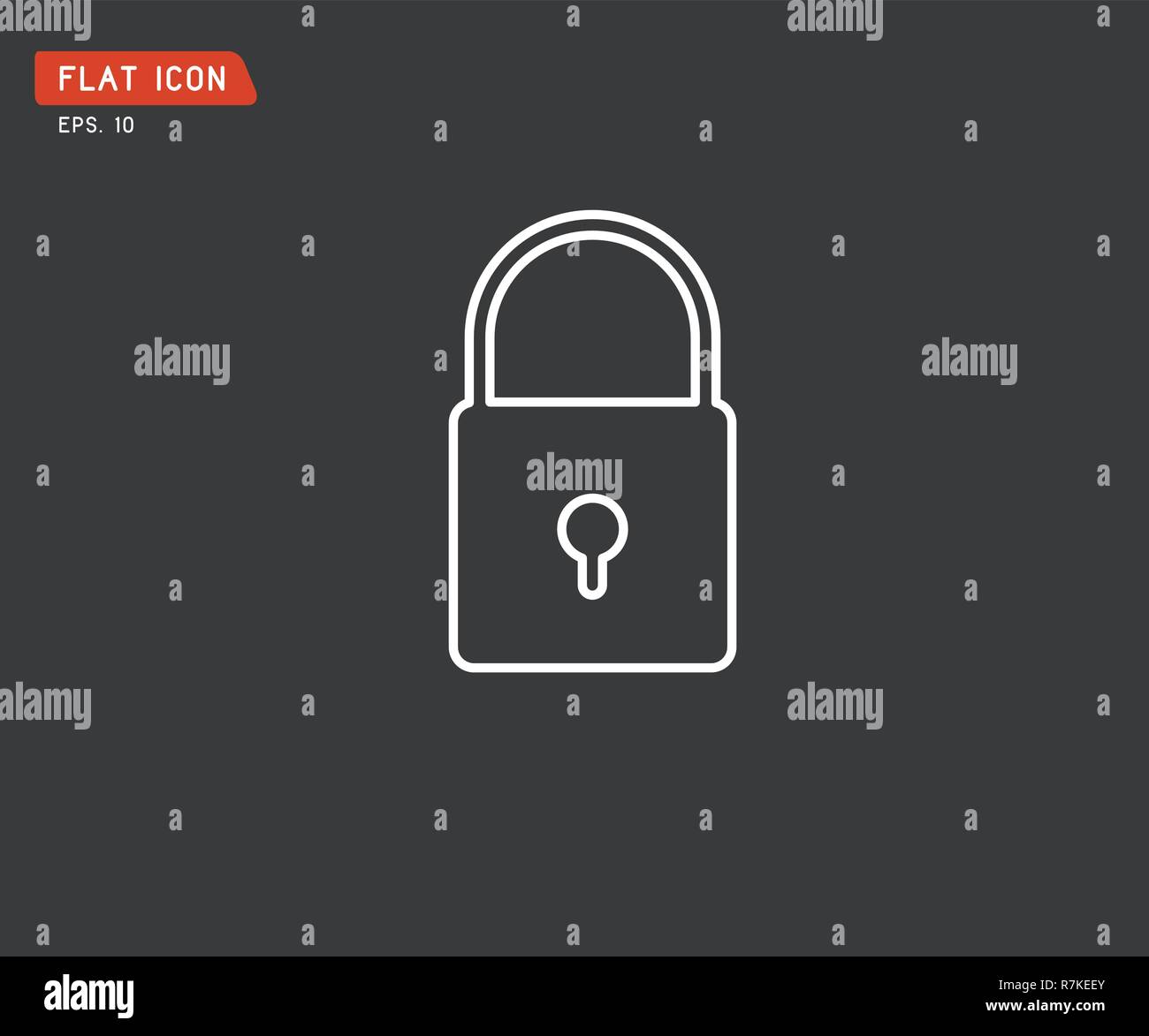 Lock Icon flat, logo classic style, vector illustration Stock Vector ...