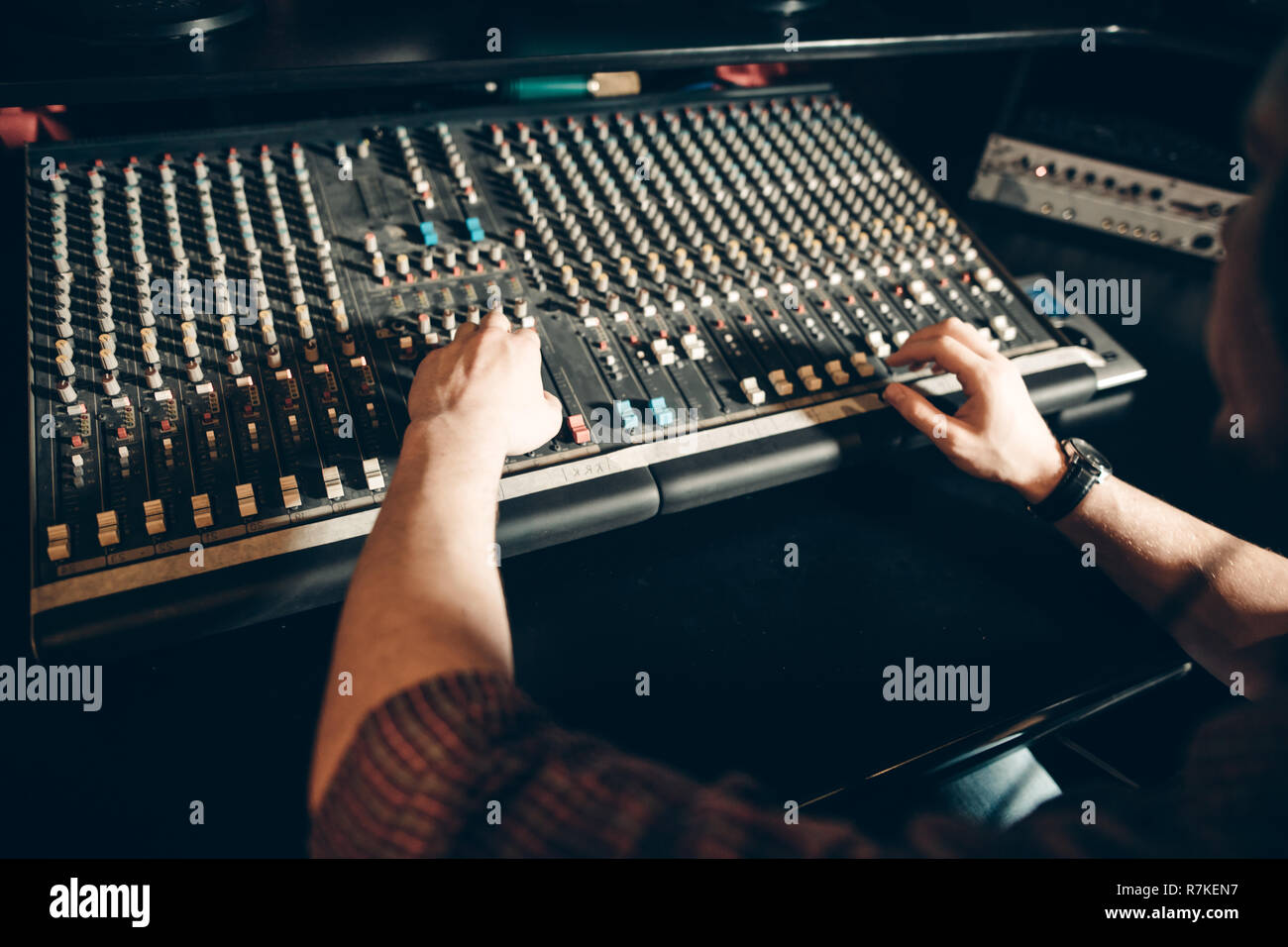 Sound control board operator hi-res stock photography and images - Alamy
