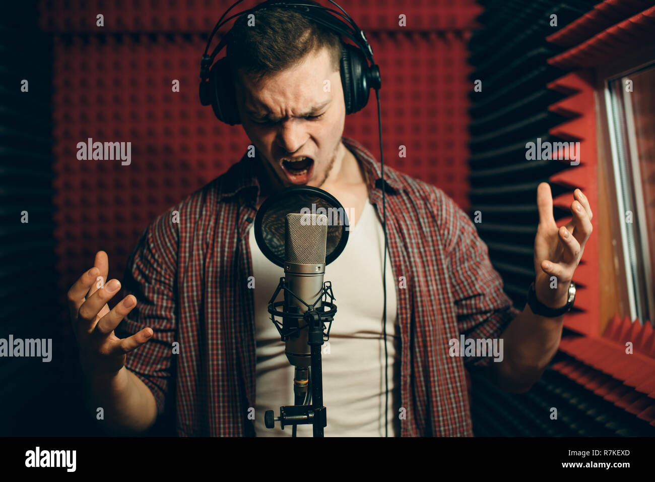 Black business man singing microphone hi-res stock photography and ...