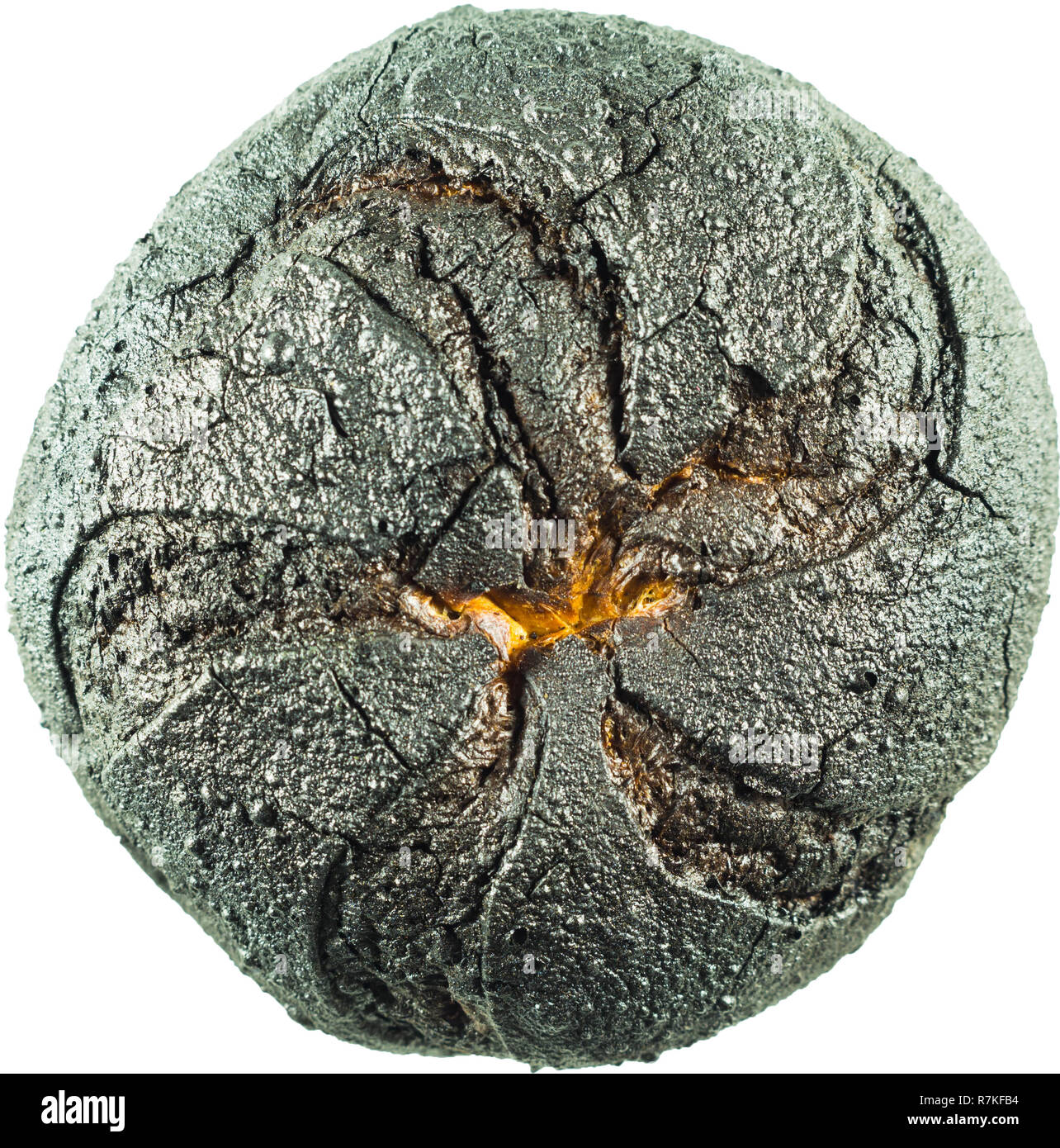 Bun burnt with a black crust. Charred bread Stock Photo - Alamy