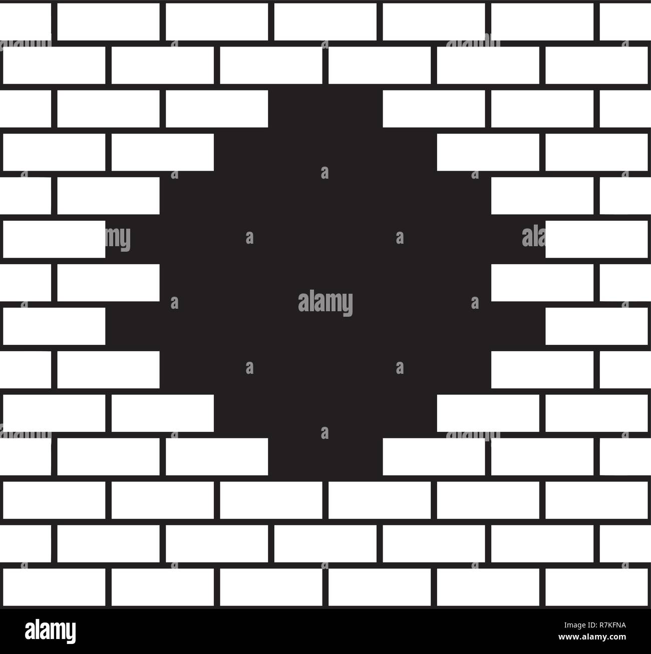 Illustration of a hole in a brick wall Stock Vector Image & Art - Alamy