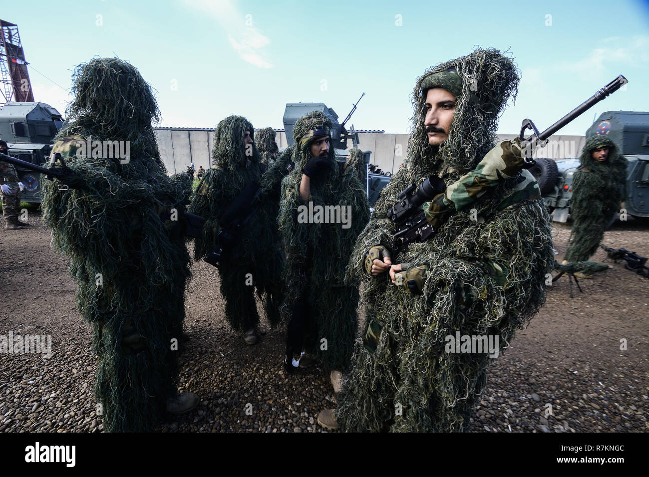 Baghdad, Iraq. 10th Dec, 2018. Iraqi military soldiers take part in a ...